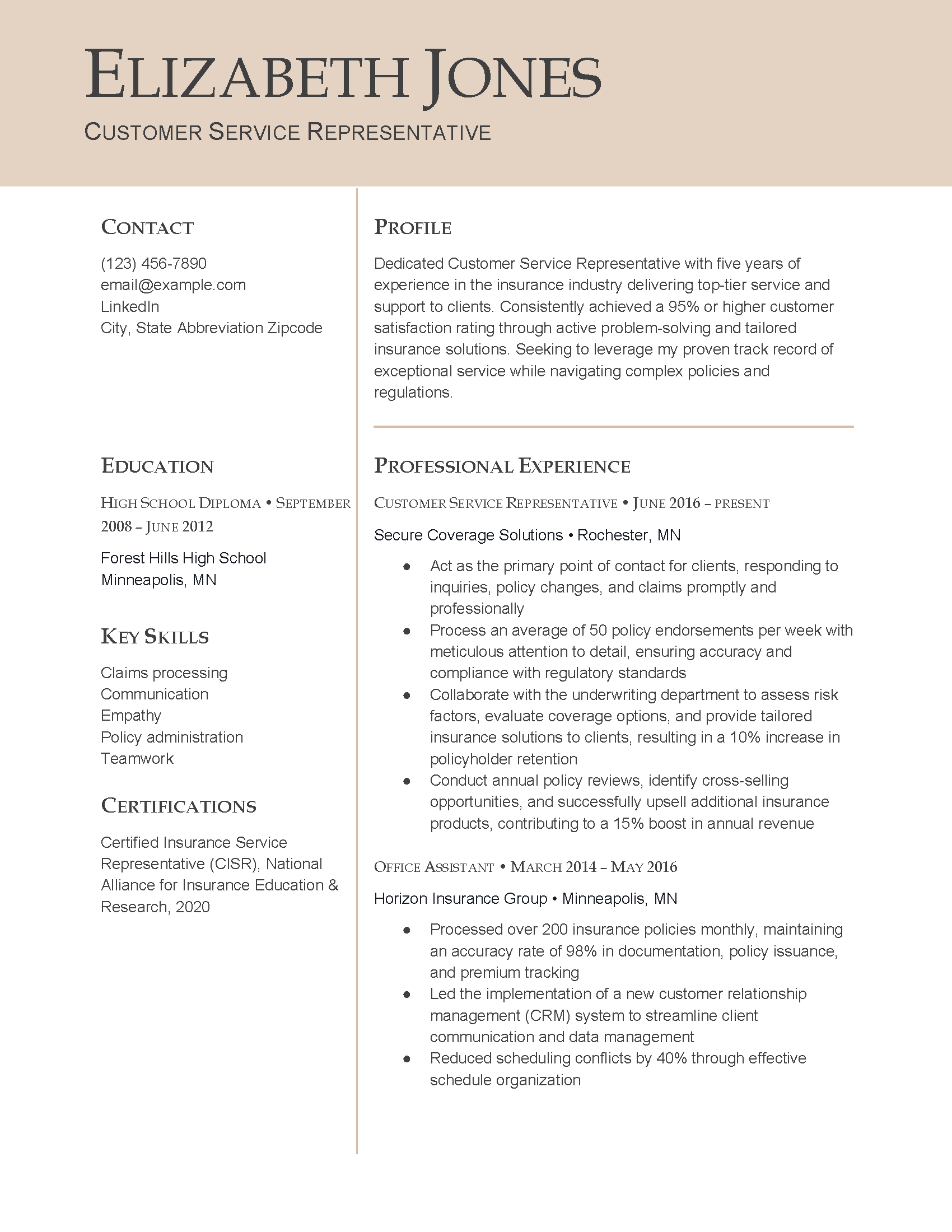 Customer Service Representative Resume Templates and Examples for 2024 ...