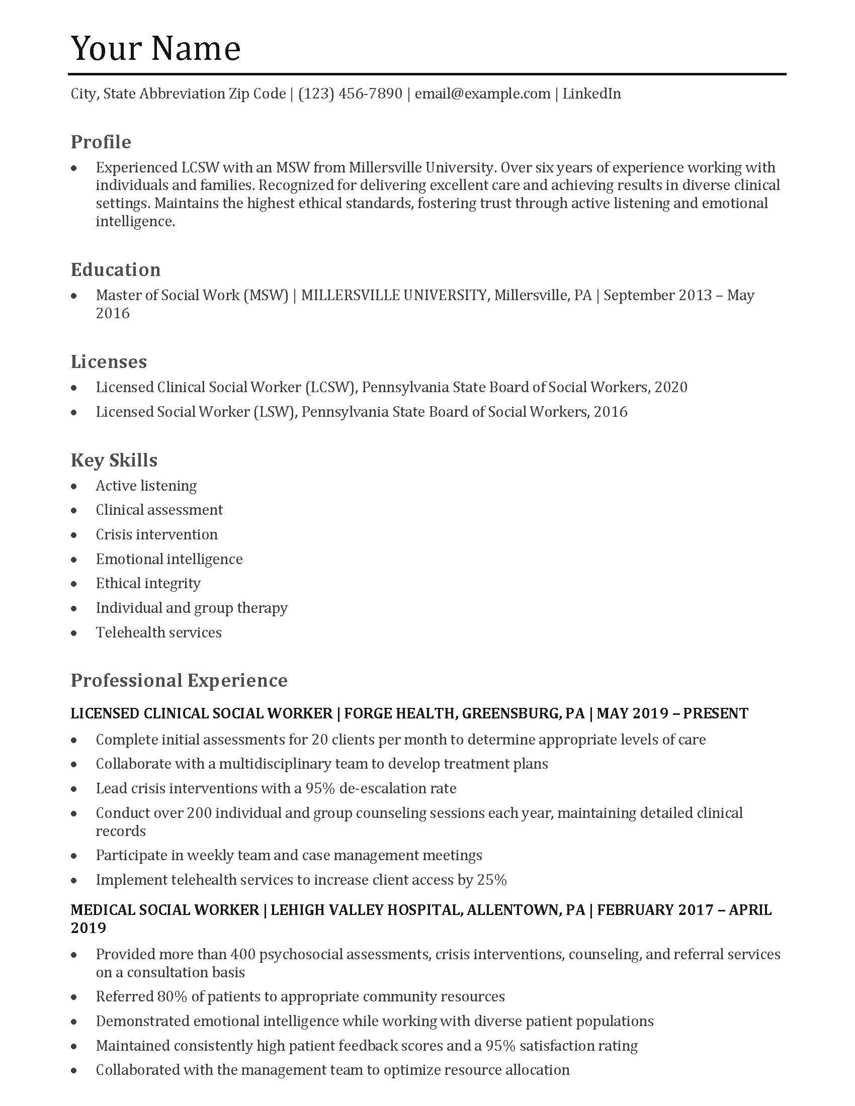 Social Work Resume Examples And Templates For 2025 ResumeTemplates