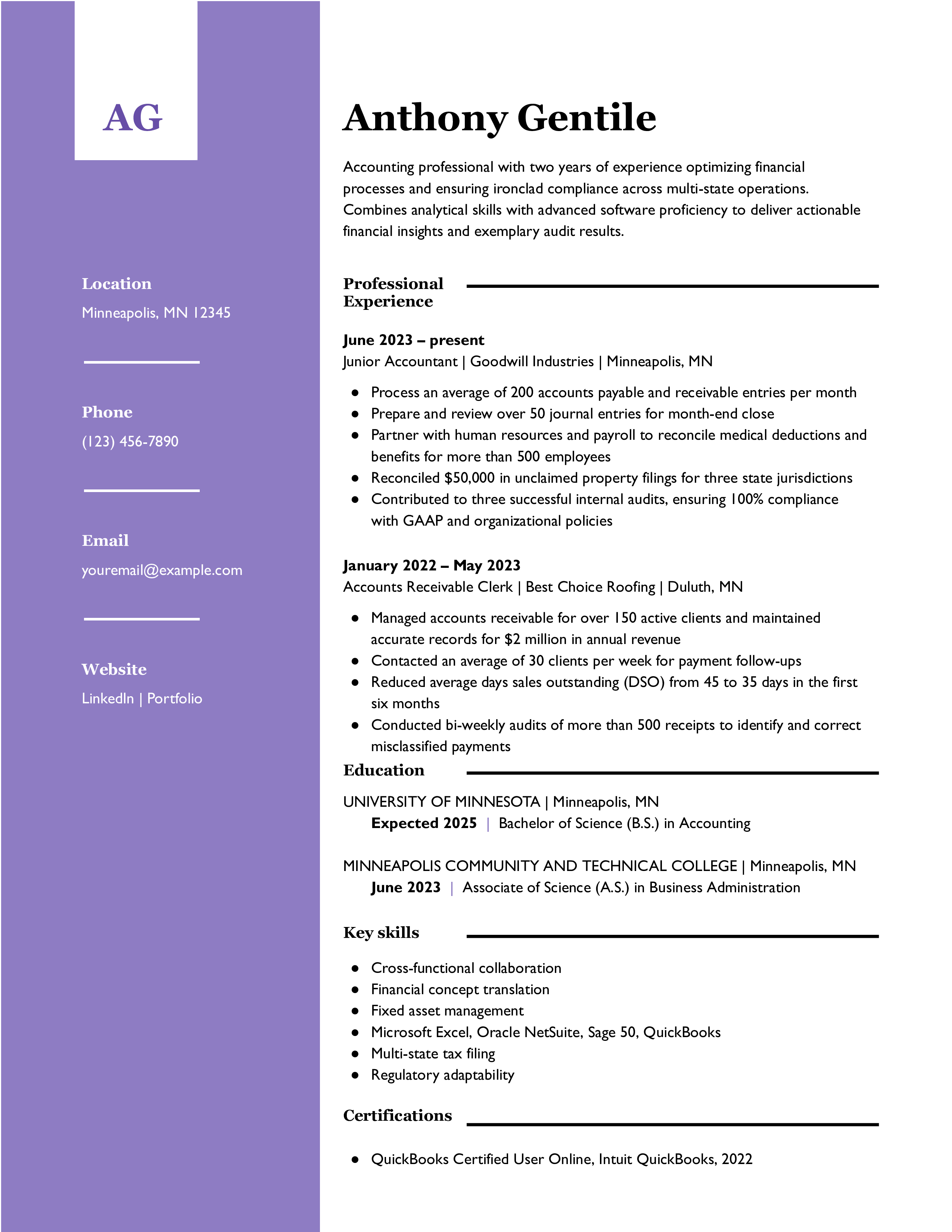 Accountant Resume Examples and Templates for 2024 - ResumeTemplates.com