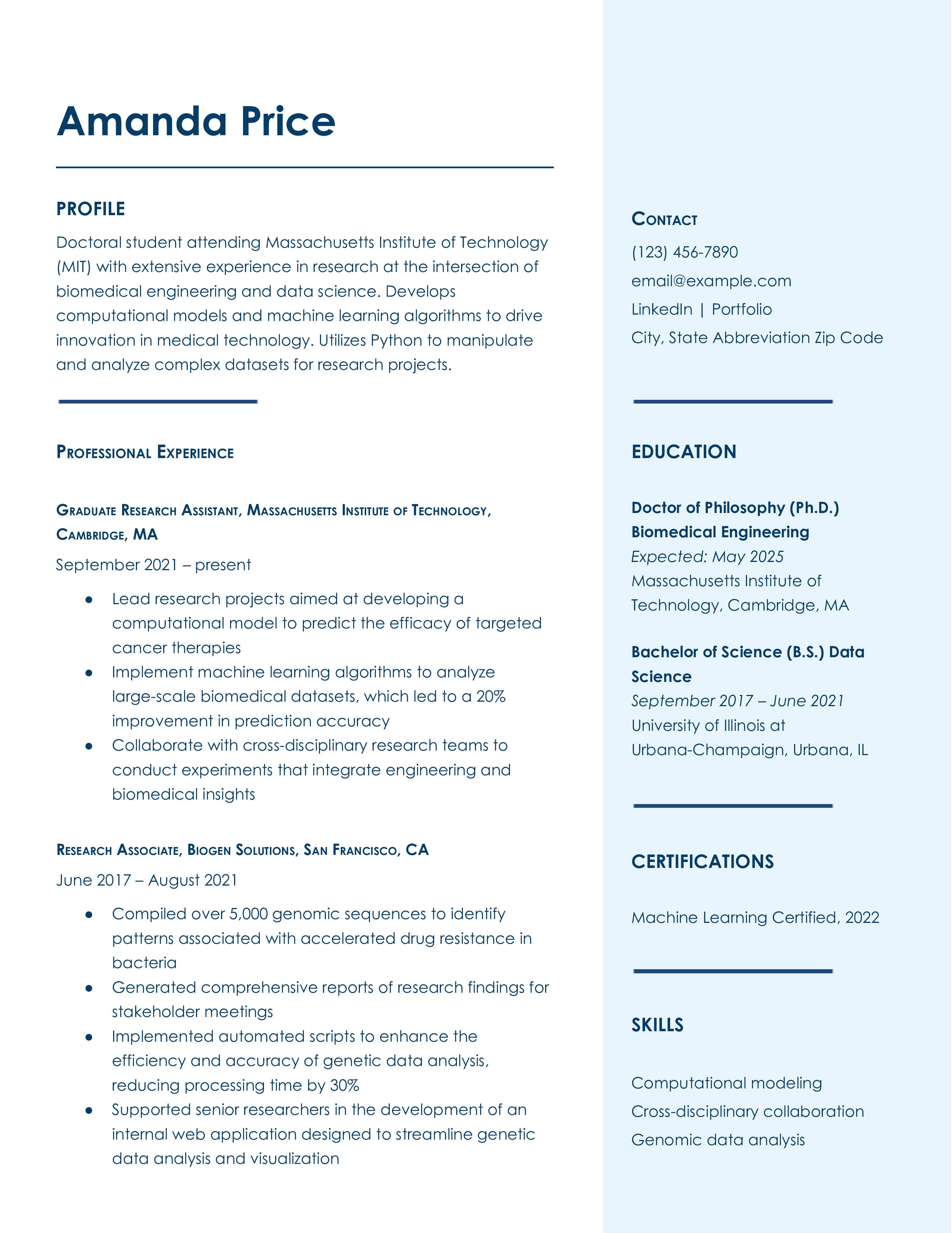 College Resume Examples and Templates for 2025 - ResumeTemplates.com