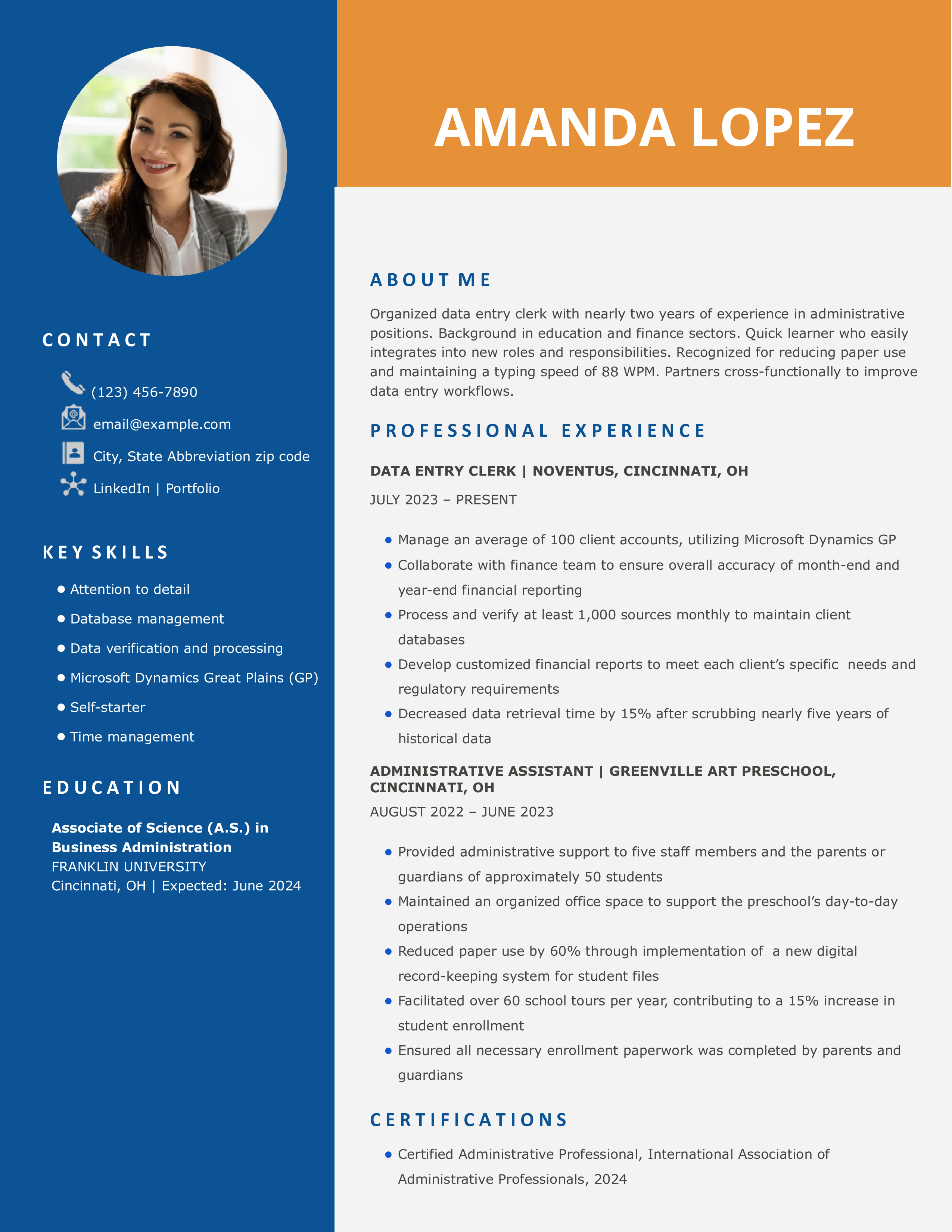 Data Entry Resume Examples and Templates for 2025 - ResumeTemplates.com