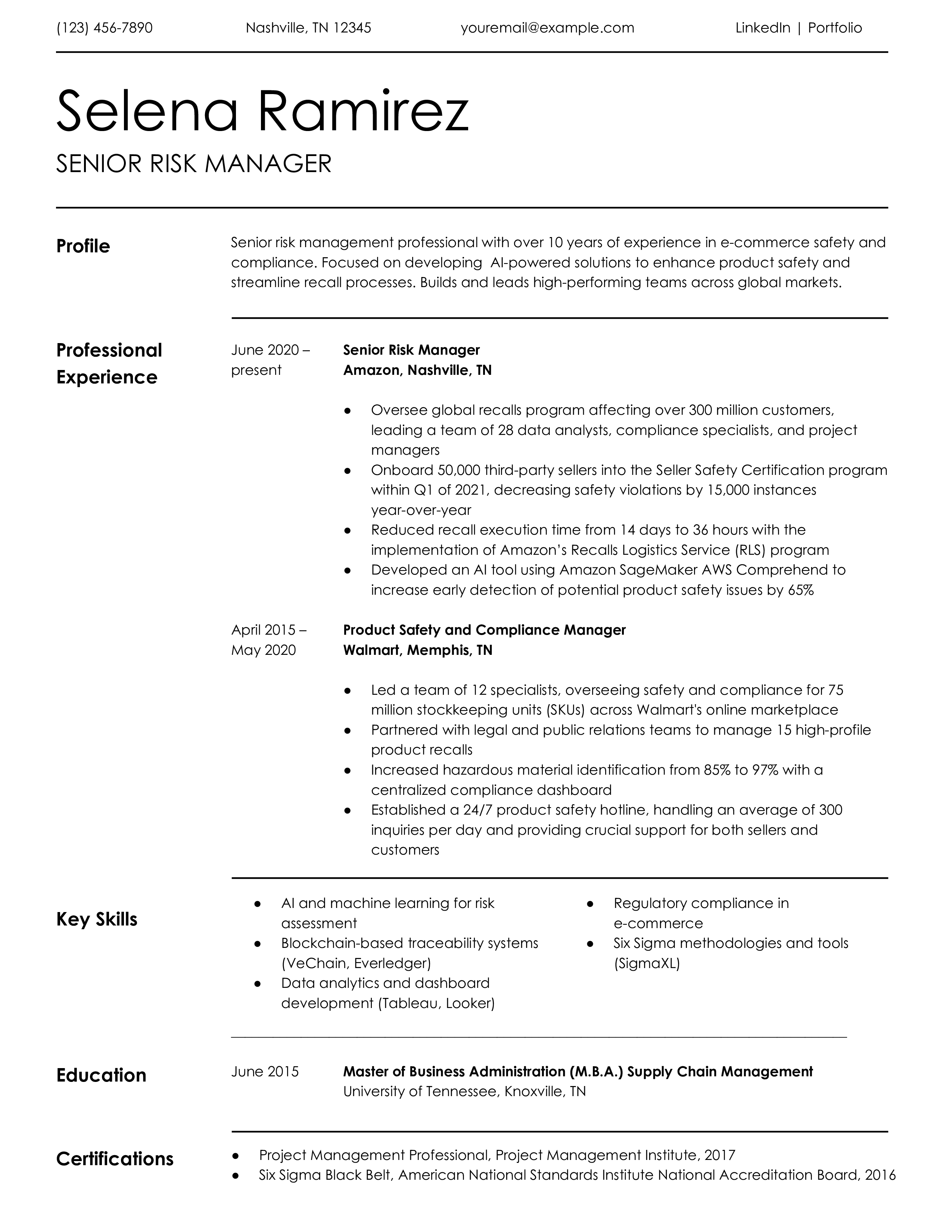 Management Resume Examples and Templates for 2025 - ResumeTemplates.com