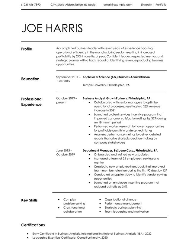 General (Universal) Resume Templates and Examples for 2024 ...