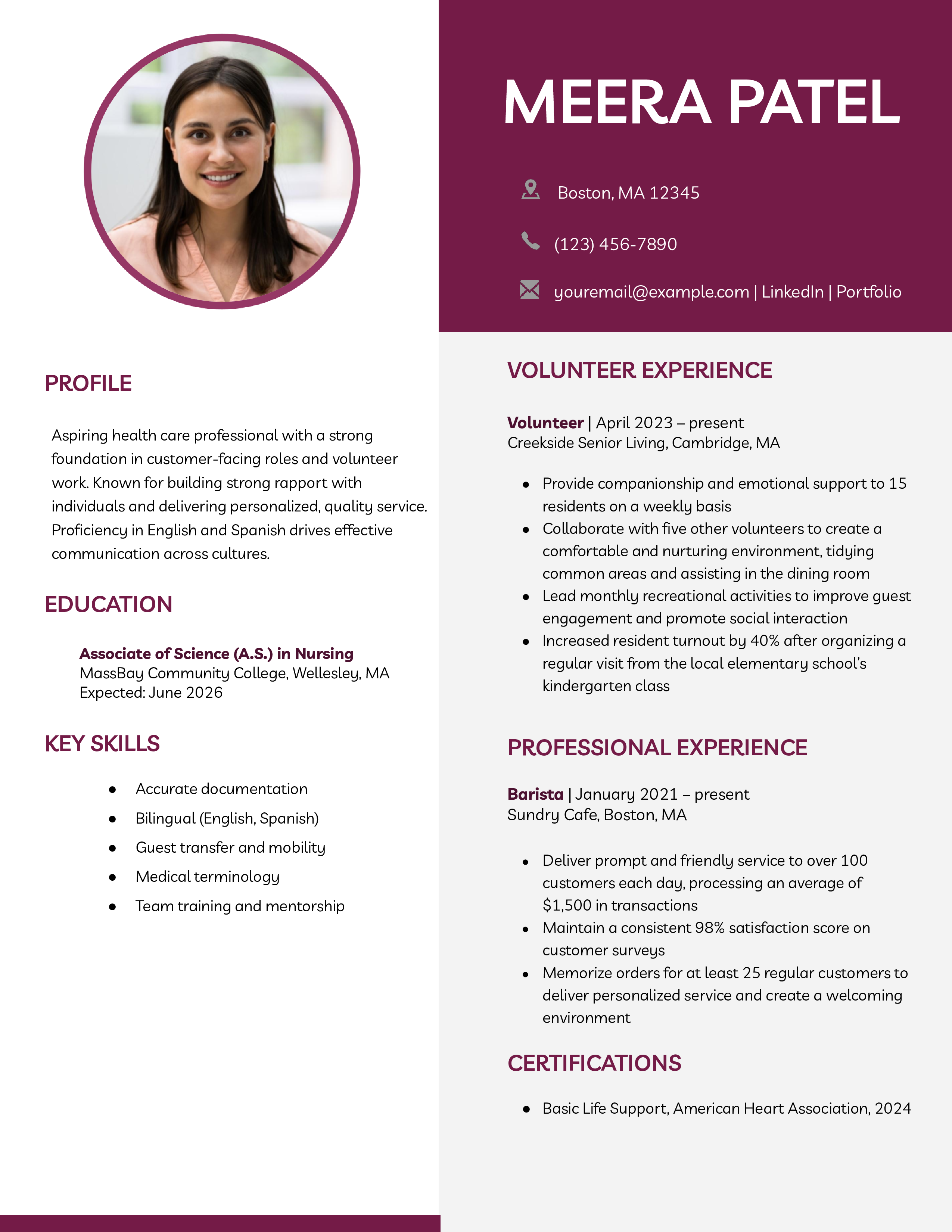 Nursing Student Resume Examples and Templates for 2025 ...