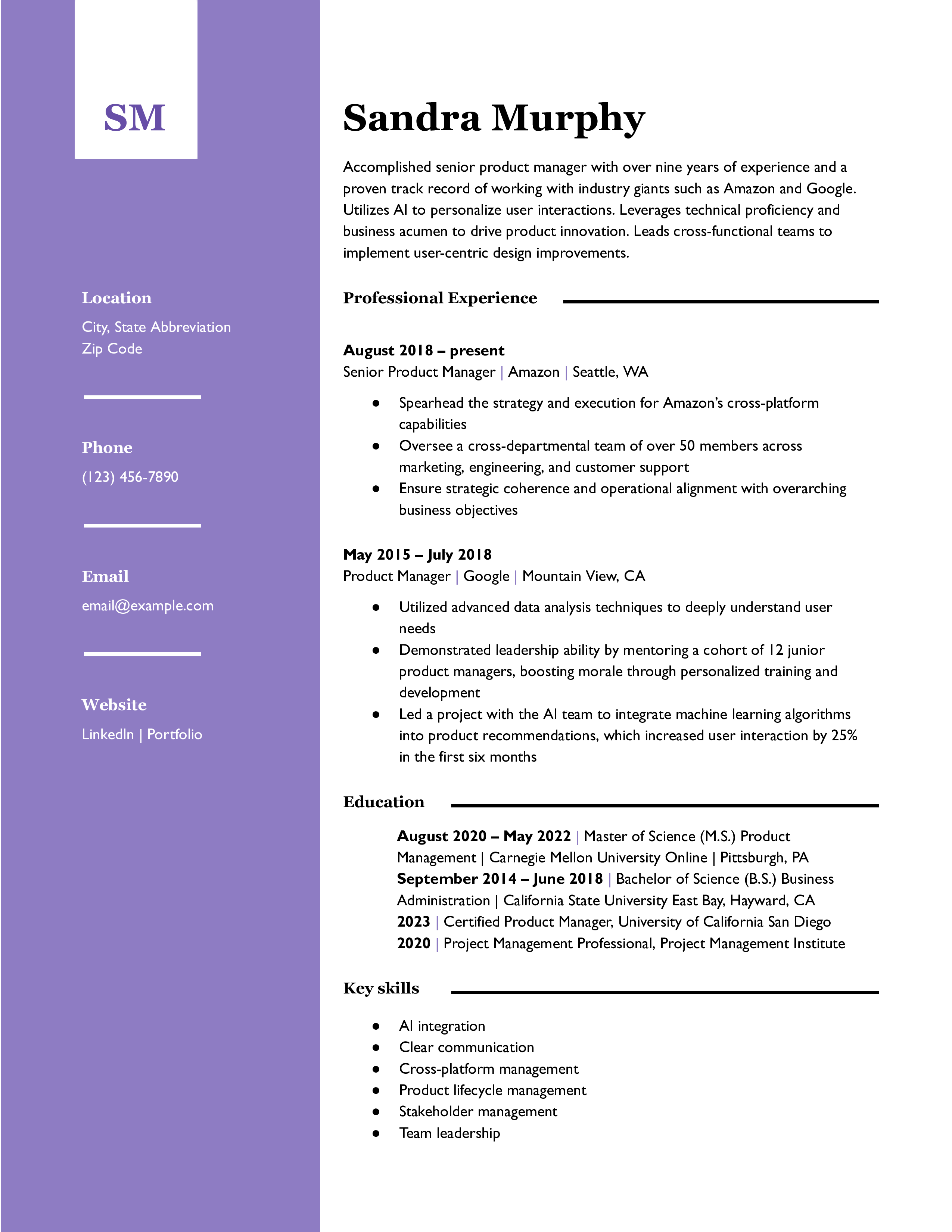 Product Manager Resume Examples and Templates for 2024 ...