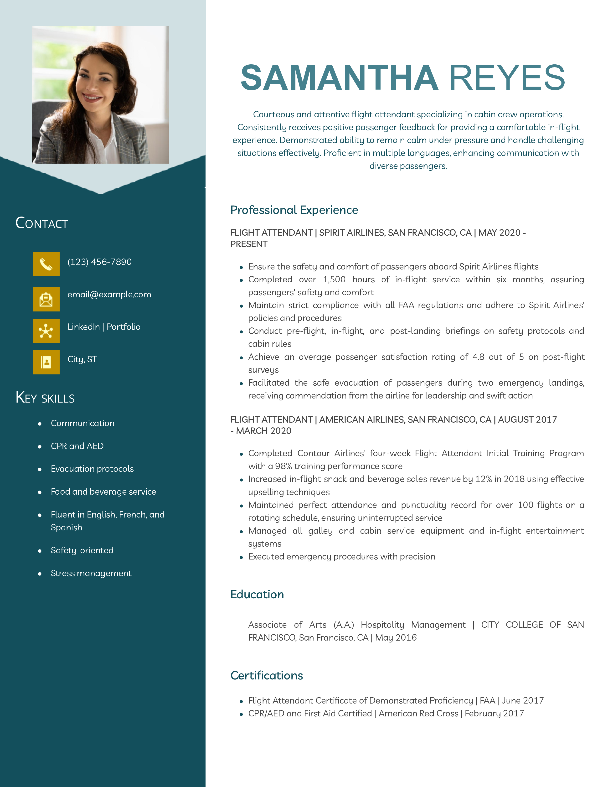 Flight Attendant Resume Examples and Templates for 2025 ...