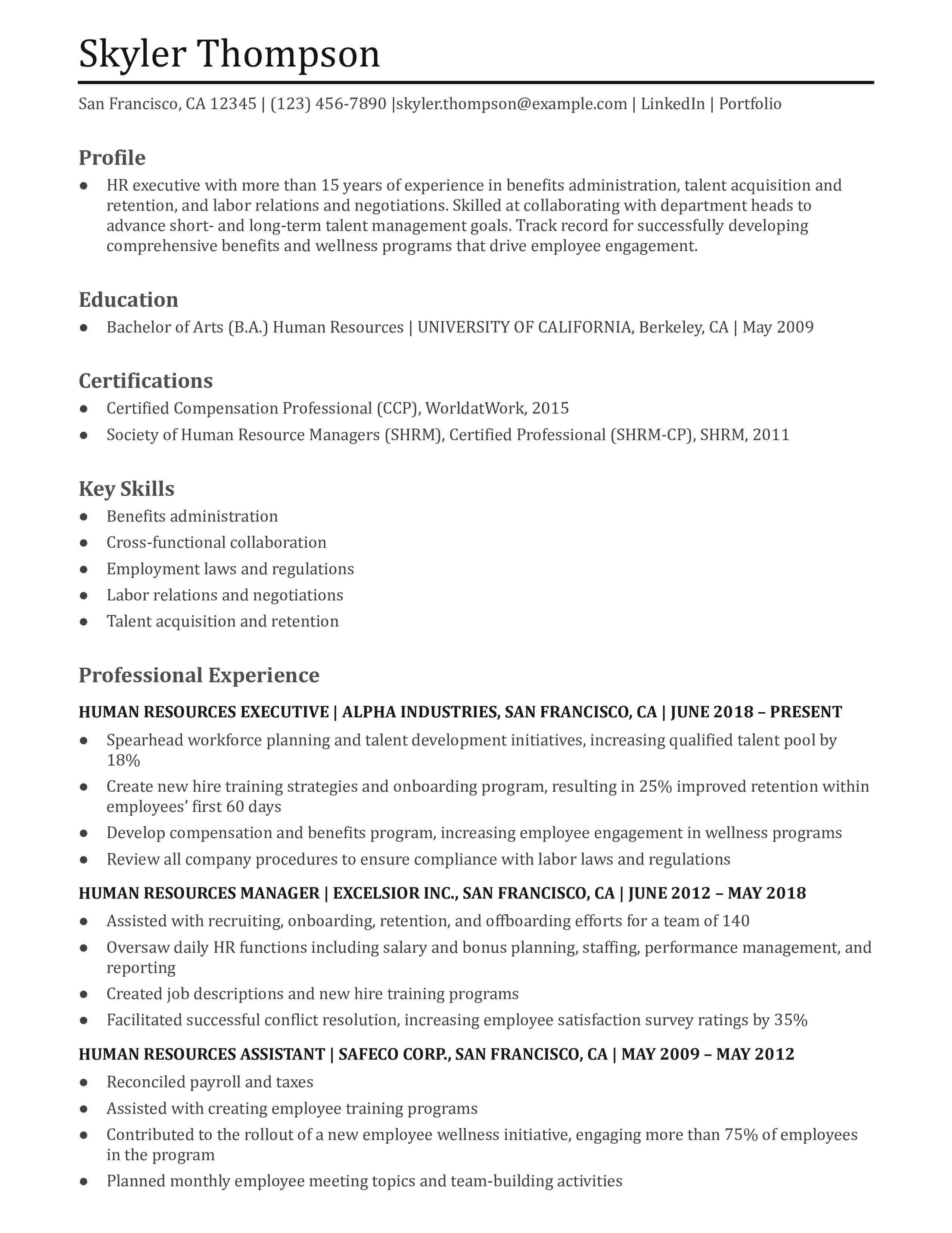 Human Resources Resume Examples and Templates for 2025 ...