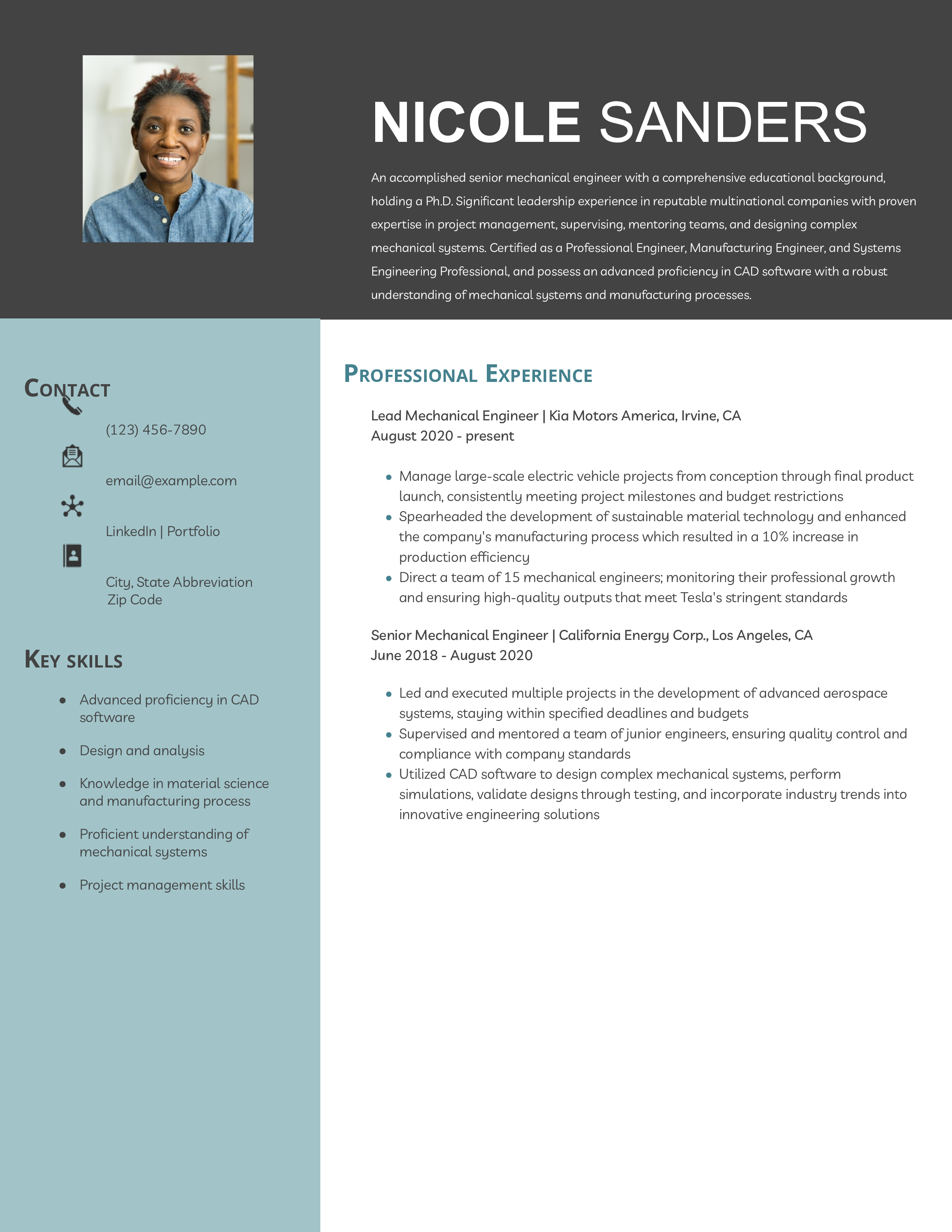 Mechanical Engineer Resume Examples and Templates for 2025 ...