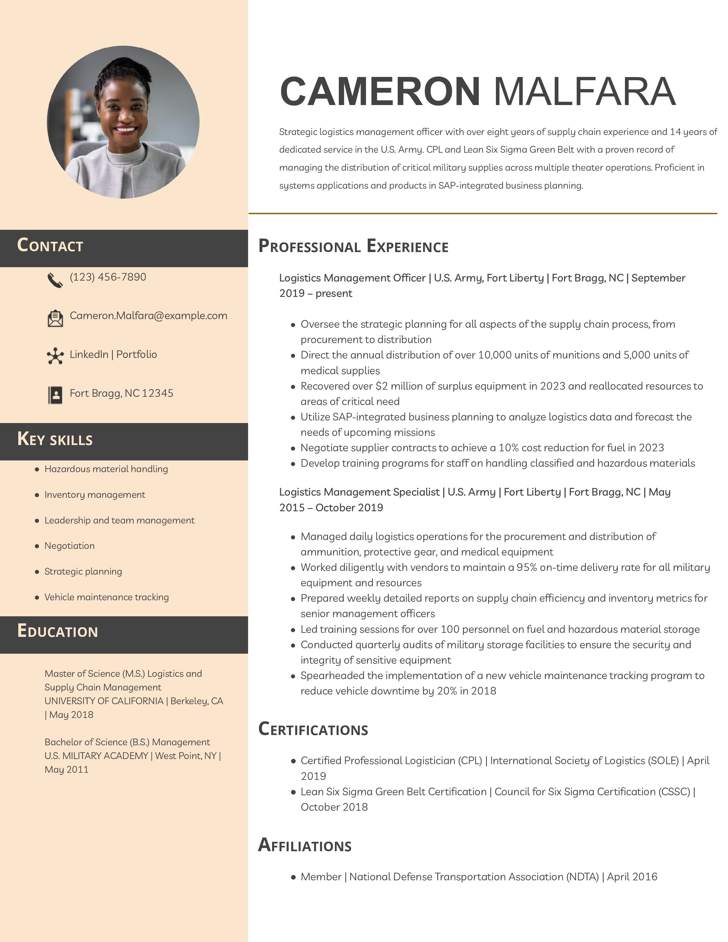 Military Resume Examples and Templates for 2025 - ResumeTemplates.com Military Resume Examples and Templates for 2025 - ResumeTemplates.com