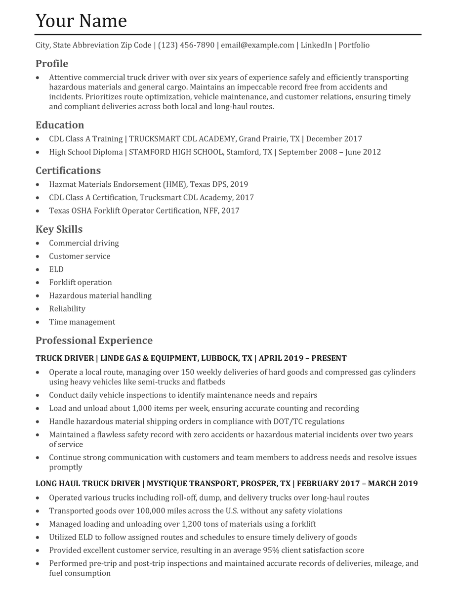 Pilot Resume Templates and Examples for 2024 - ResumeTemplates.com