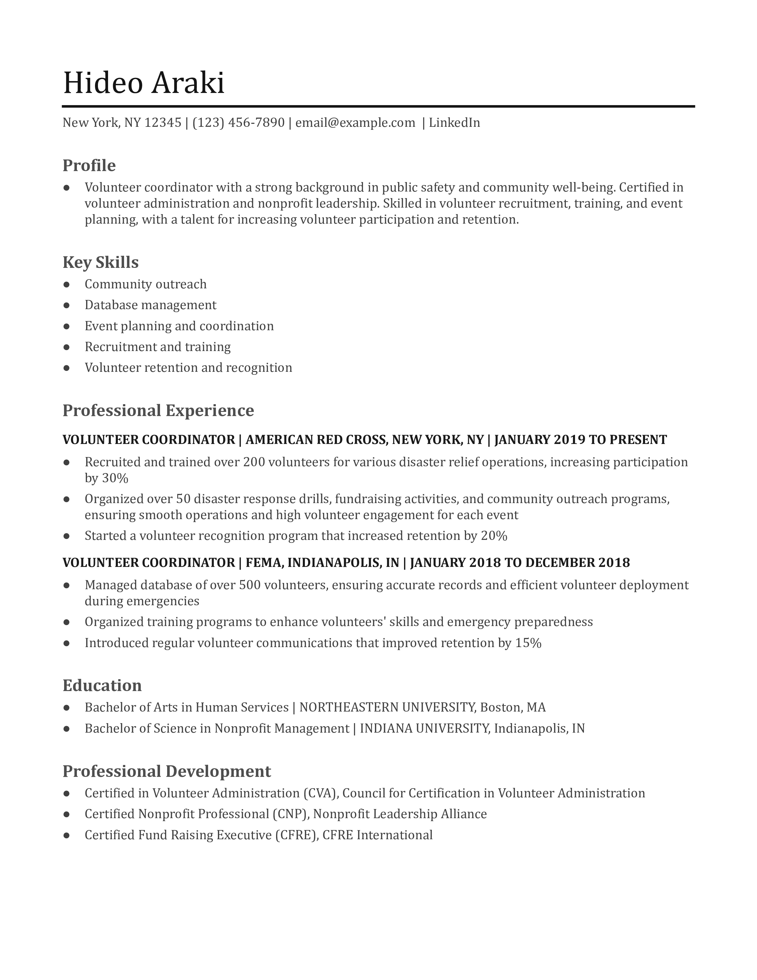 Volunteer Resume Examples and Templates for 2025 - ResumeTemplates.com