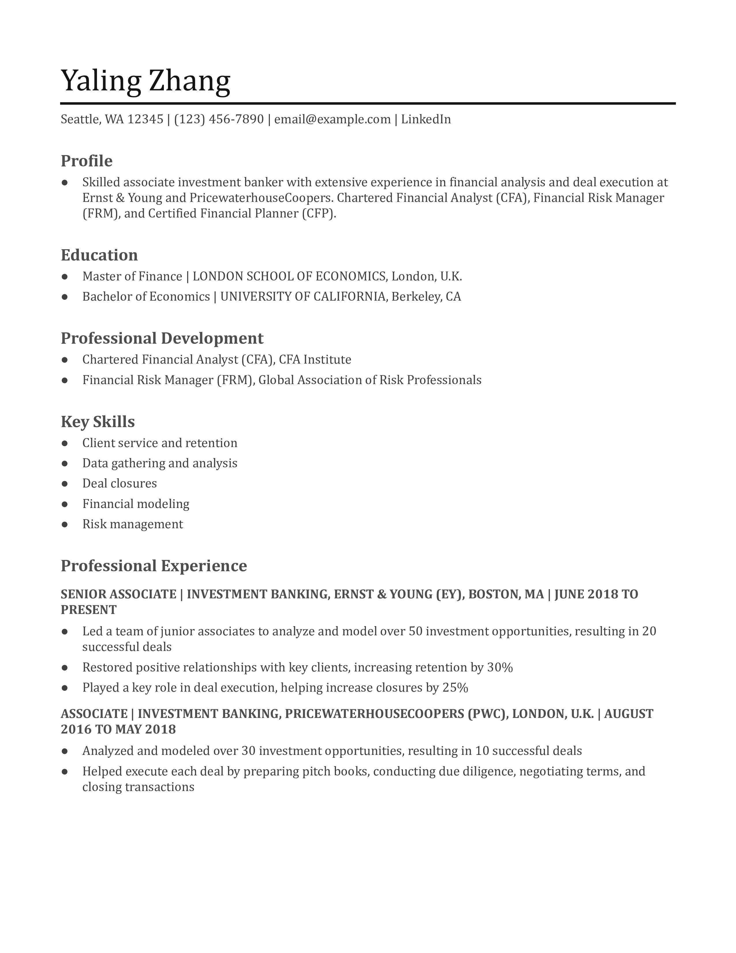 Banking Resume Examples and Templates for 2025 - ResumeTemplates.com