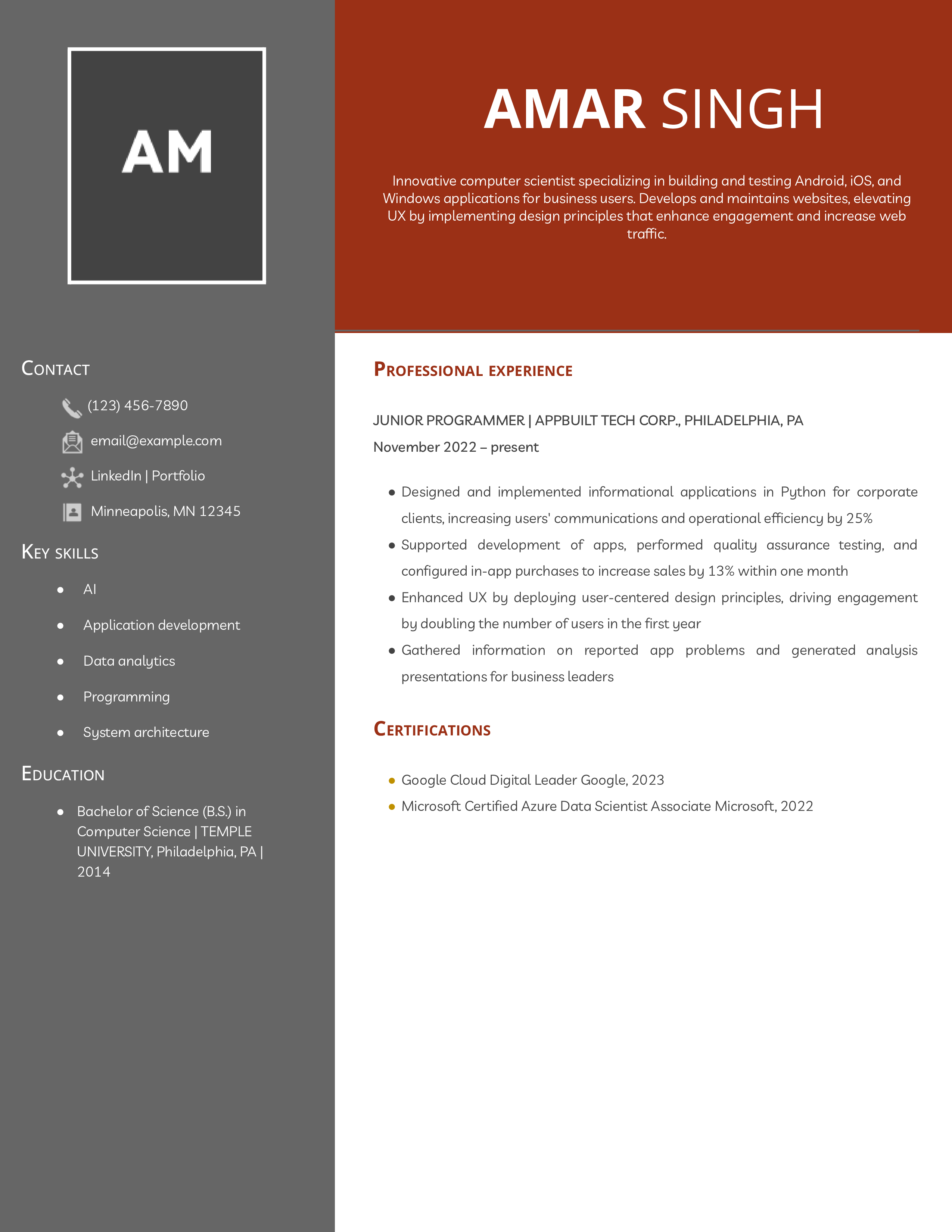 Computer Science Resume Examples and Templates for 2025 ... Computer Science Resume Examples and Templates for 2025 ...