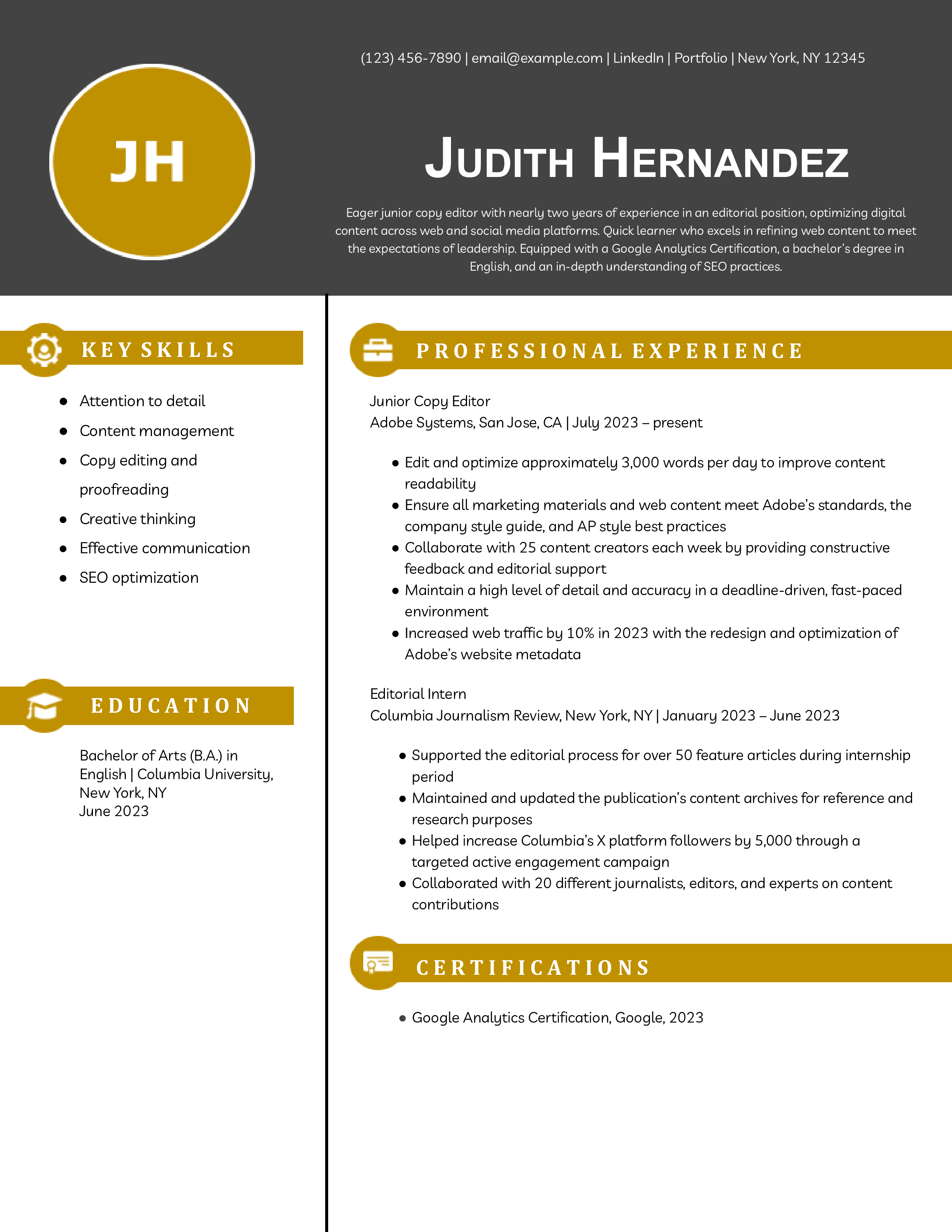 Editor Resume Examples and Templates for 2025 - ResumeTemplates.com