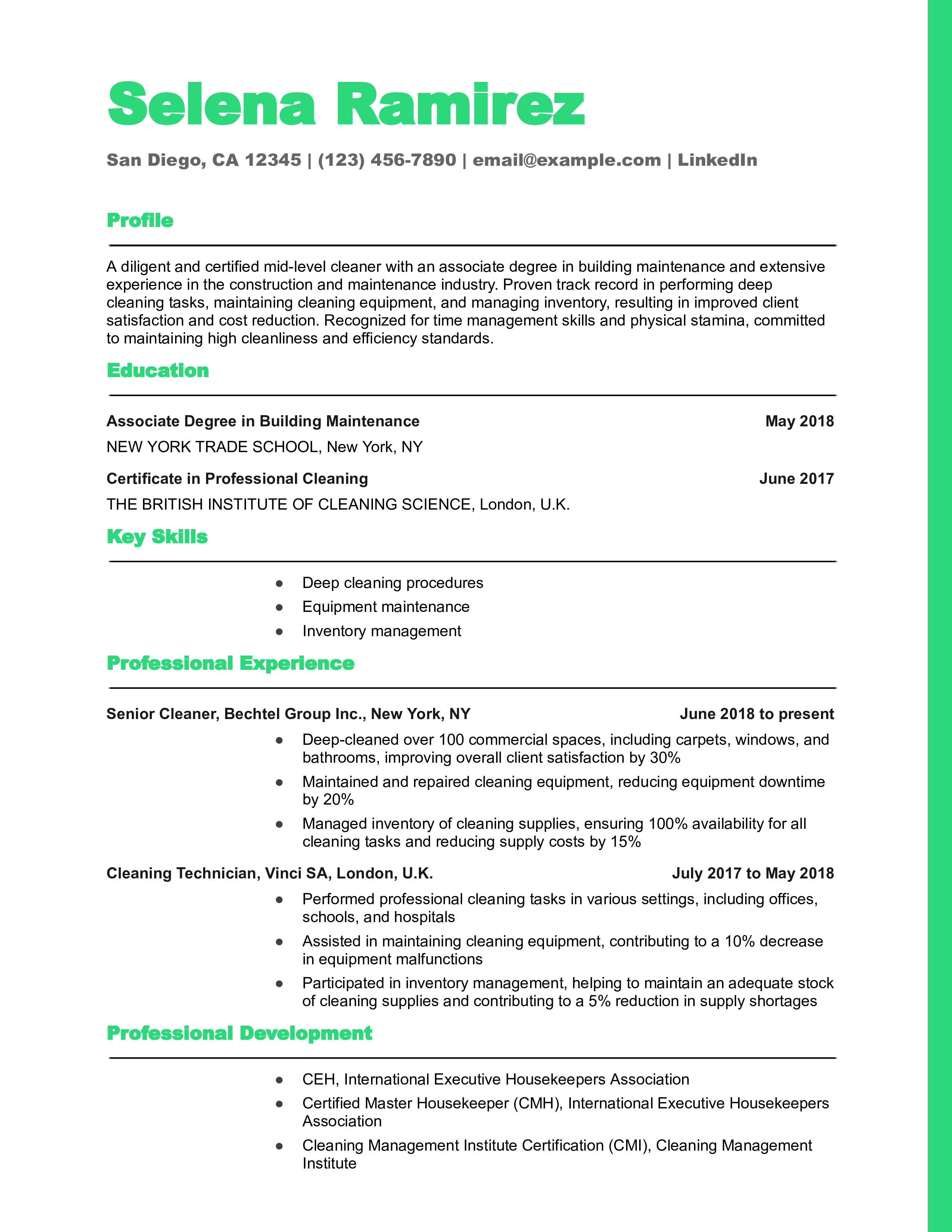 Housekeeping Resume Examples 5 Housekeeper Resume Examples For 2025