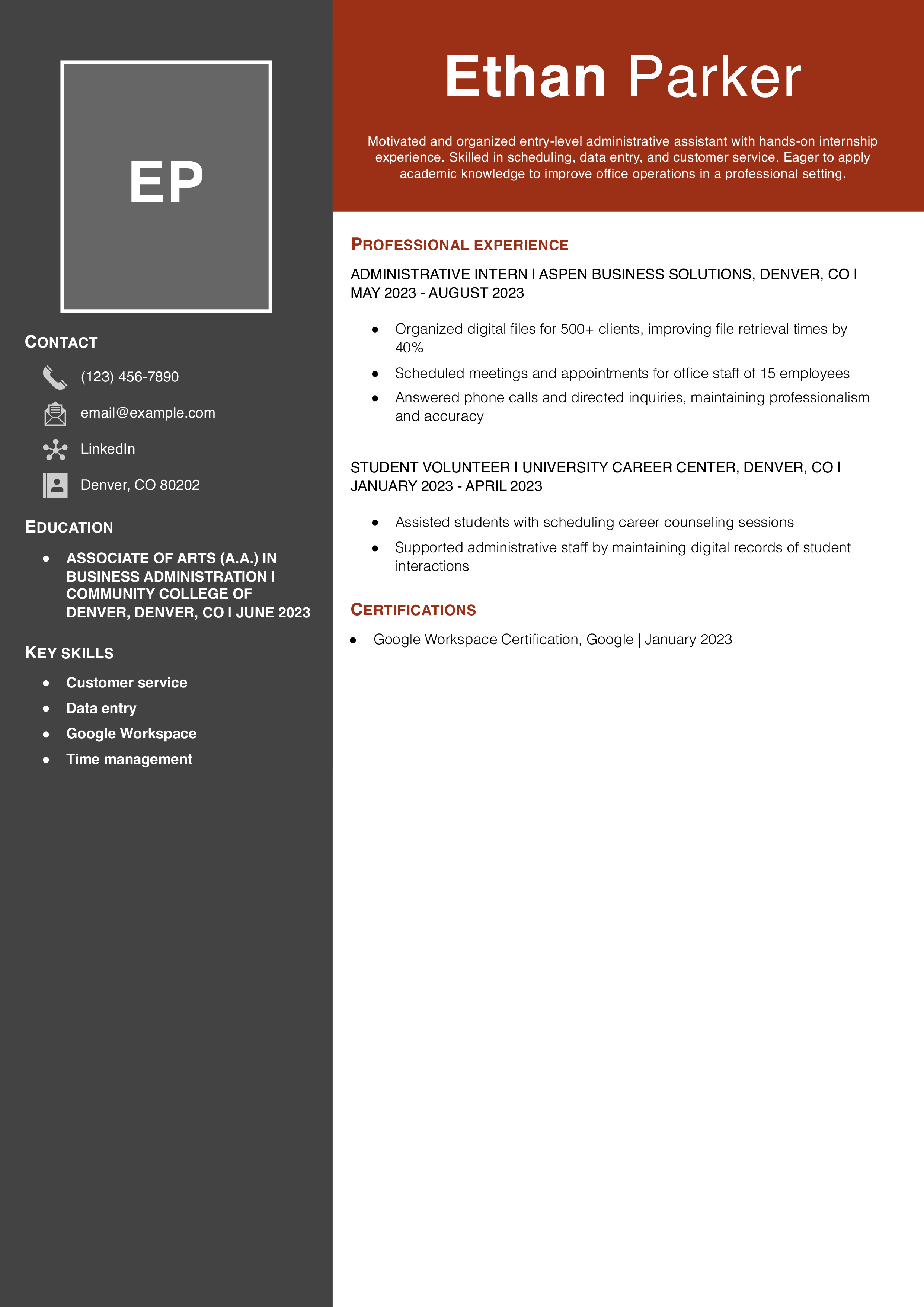 Administrative Assistant Resume Examples and Templates for 2025 ...