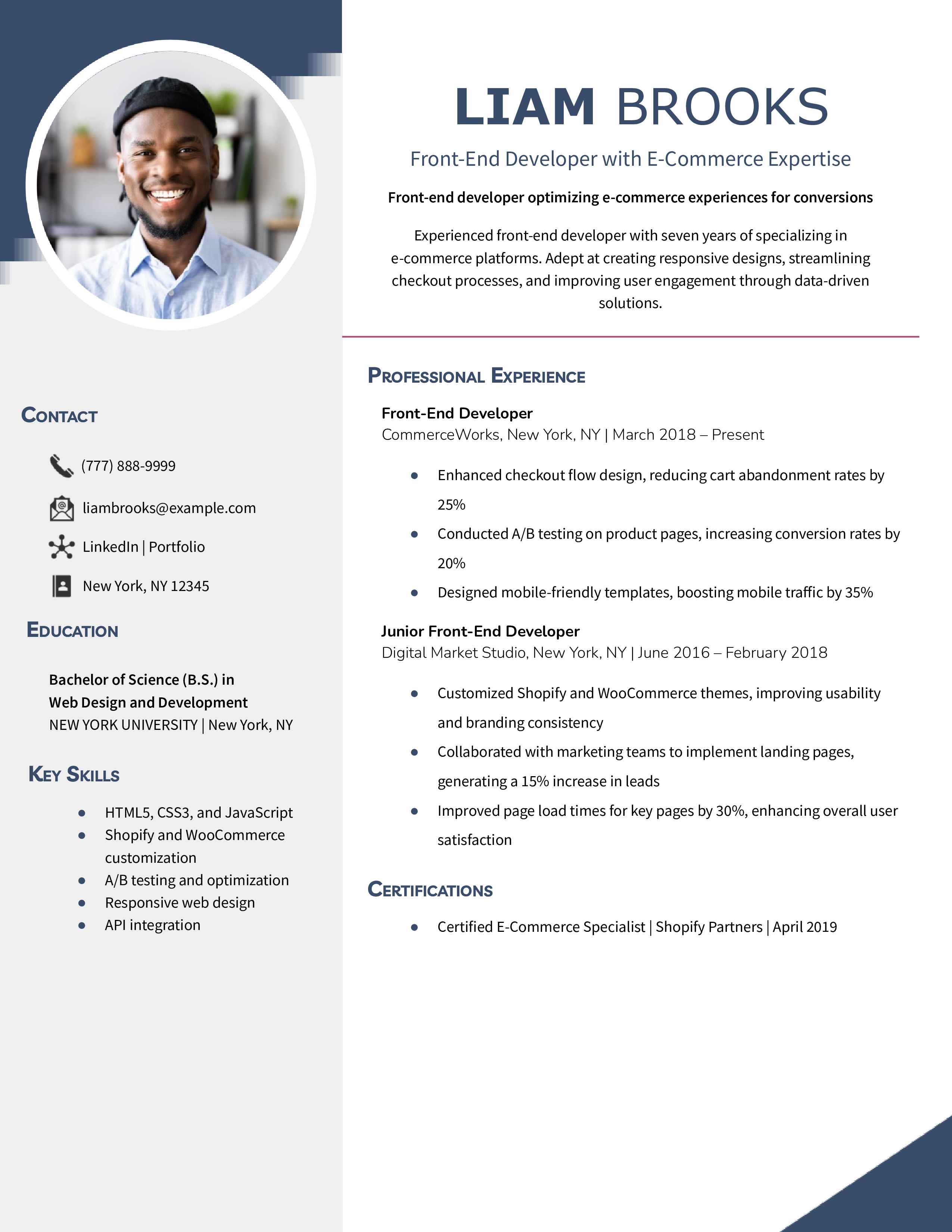 Front-End Developer Resume Examples and Templates for 2025 ...