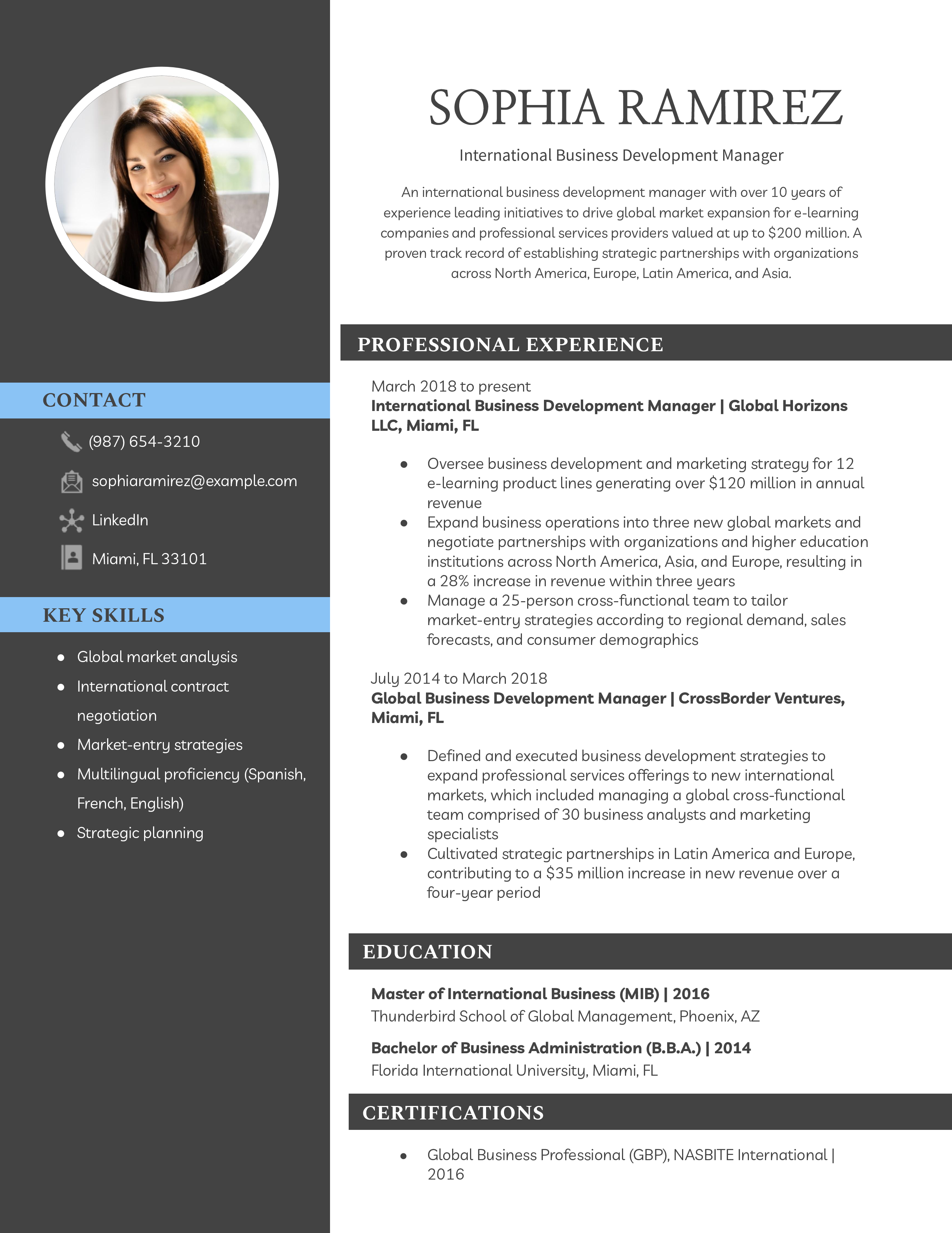 Business Development Manager Resume Examples and Templates for 2025 ...