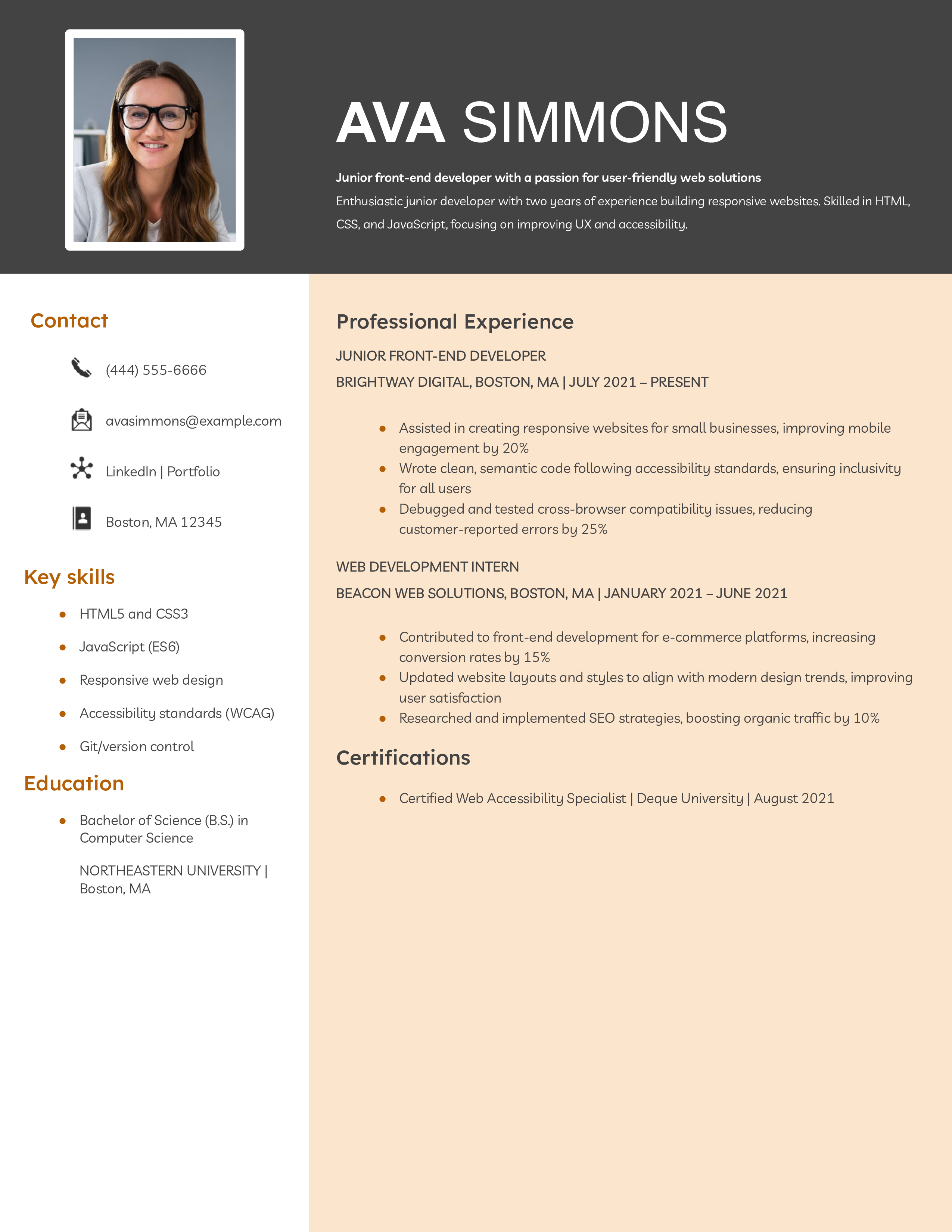 Front-End Developer Resume Examples and Templates for 2025 ...