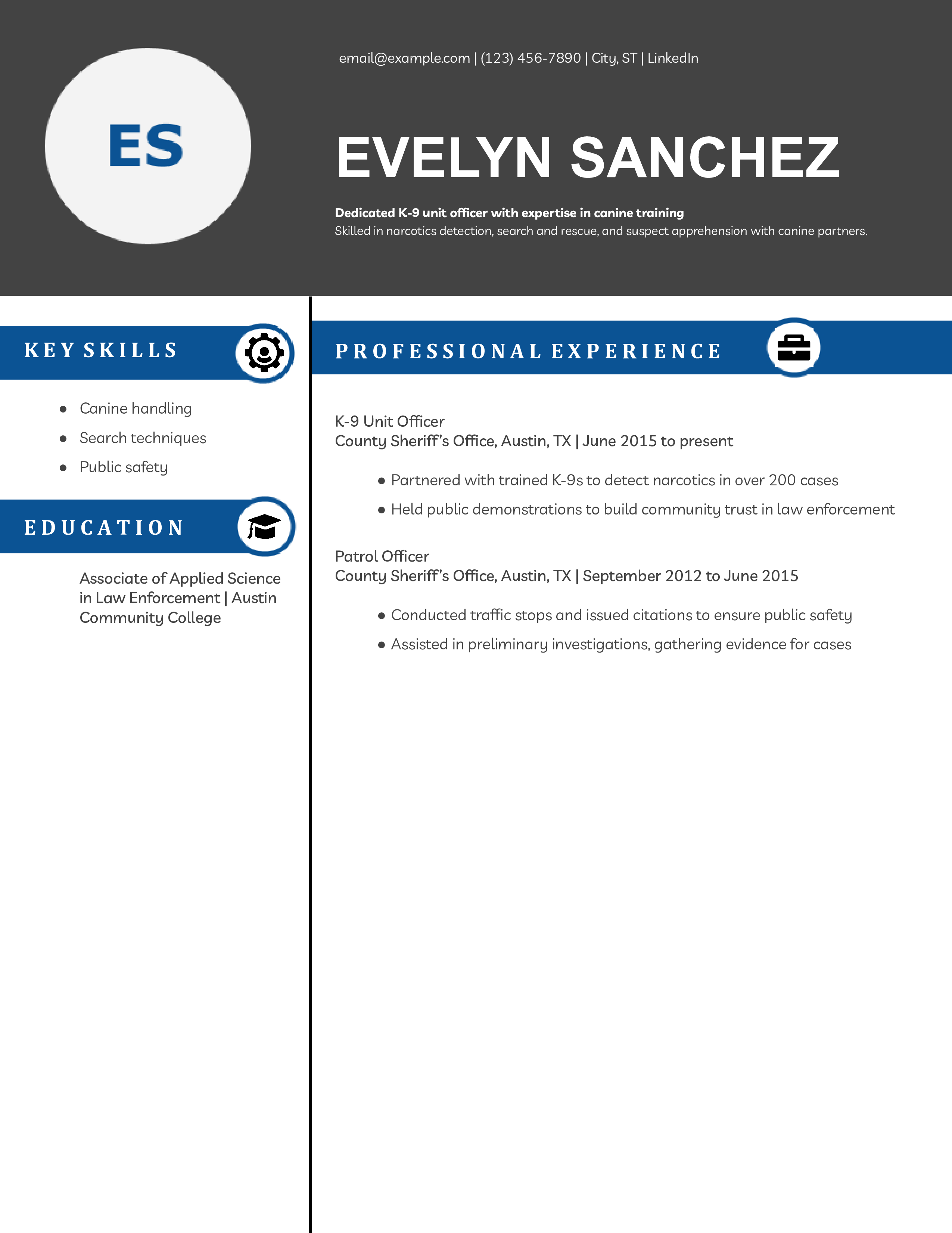 Law Enforcement Resume Examples and Templates for 2025 ...