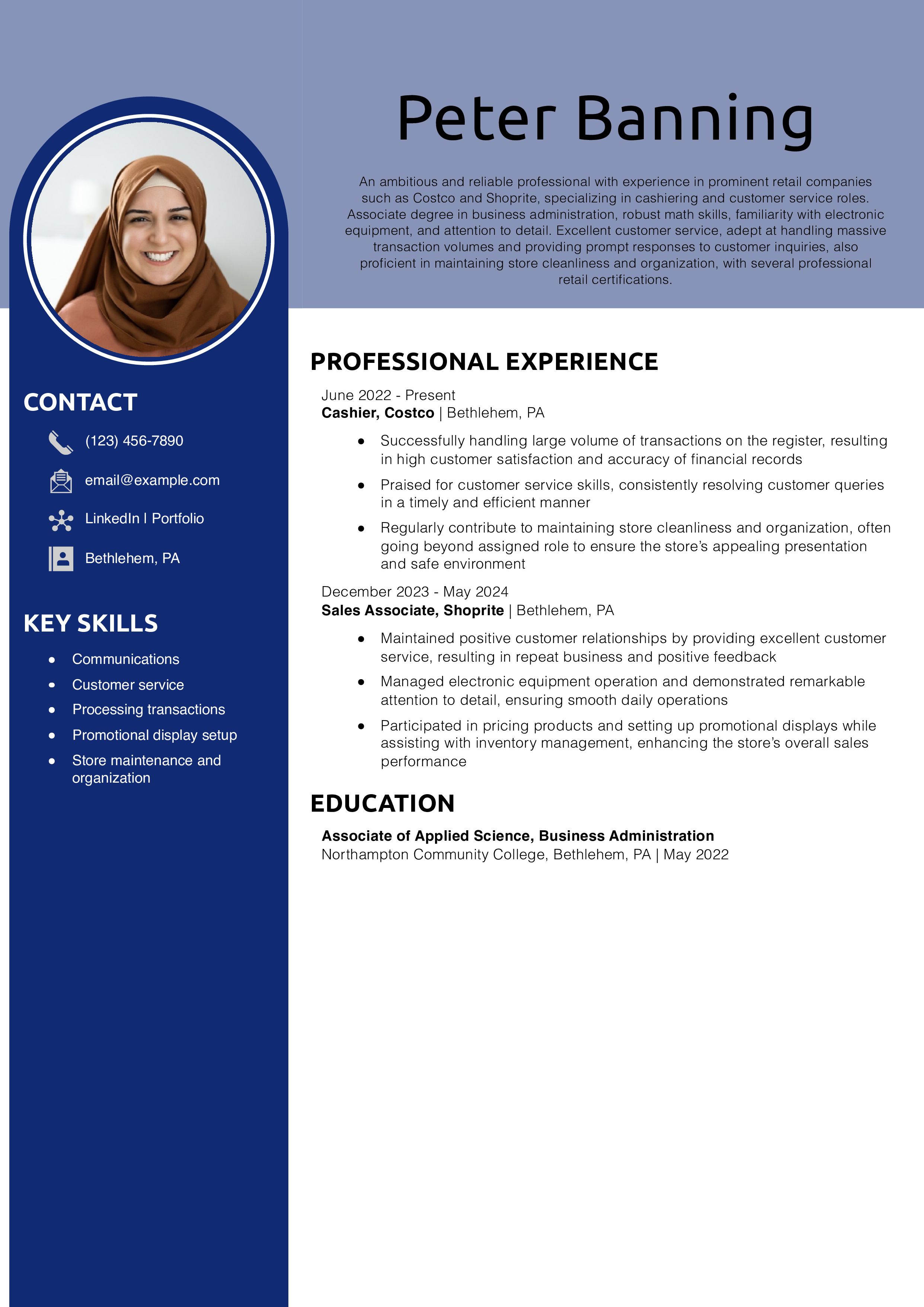 Cashier Resume Examples and Templates for 2025 - ResumeTemplates.com