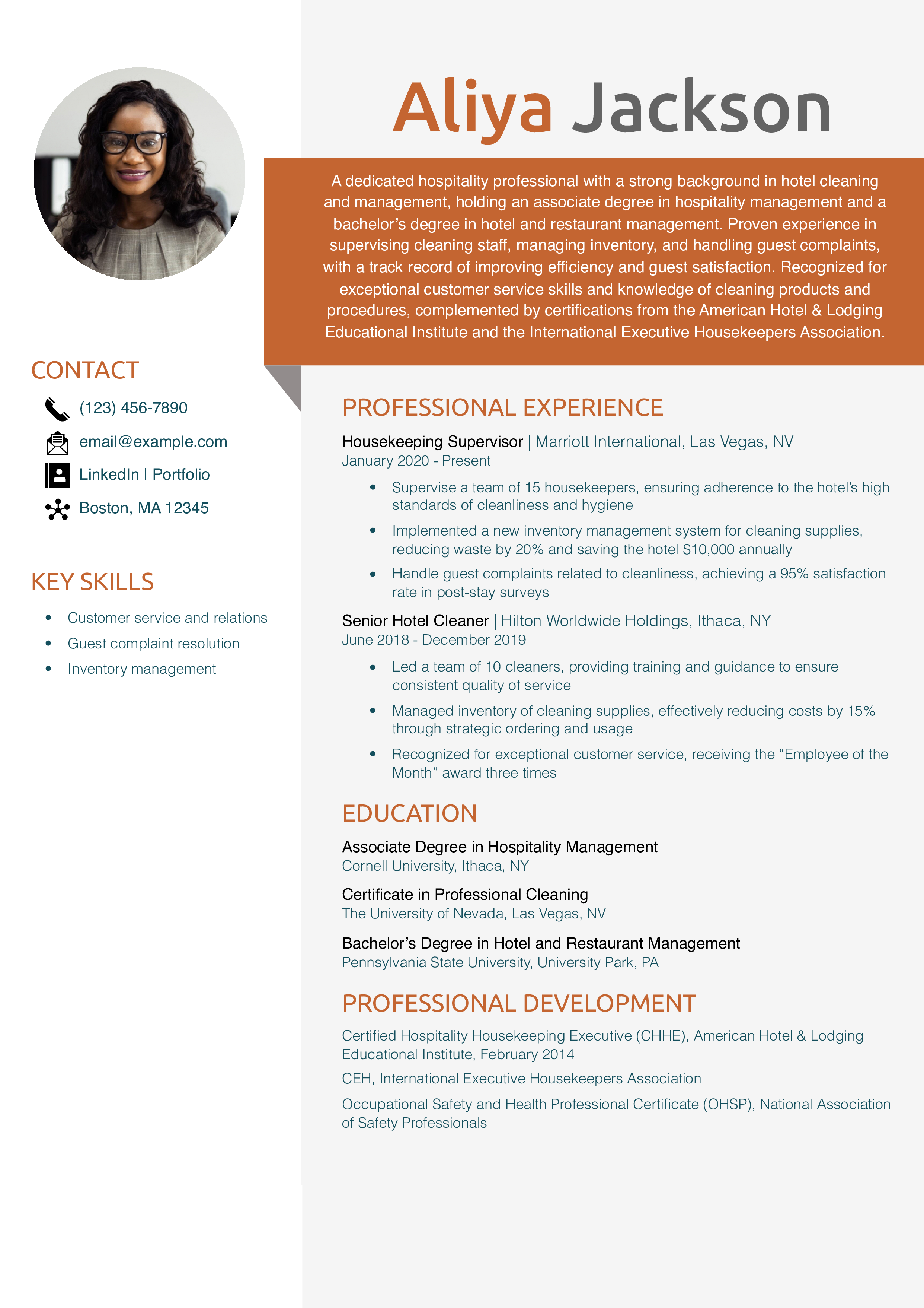 Cleaning Professional Resume Examples and Templates for 2025 ...
