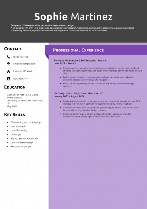 Best User Experience Designer Resume Examples and Templates for 2025