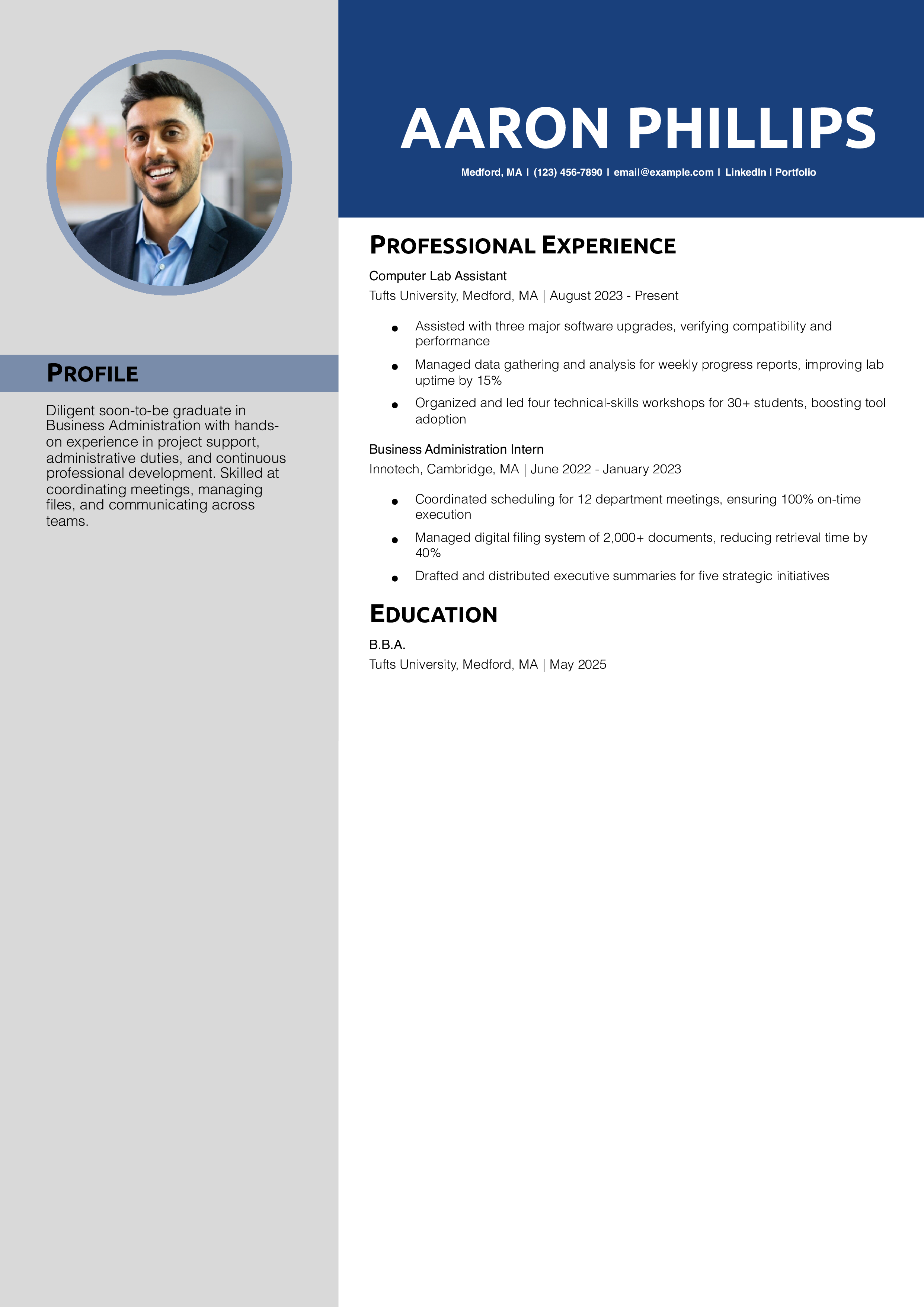College Resume Templates And Examples For 2025 ResumeTemplates