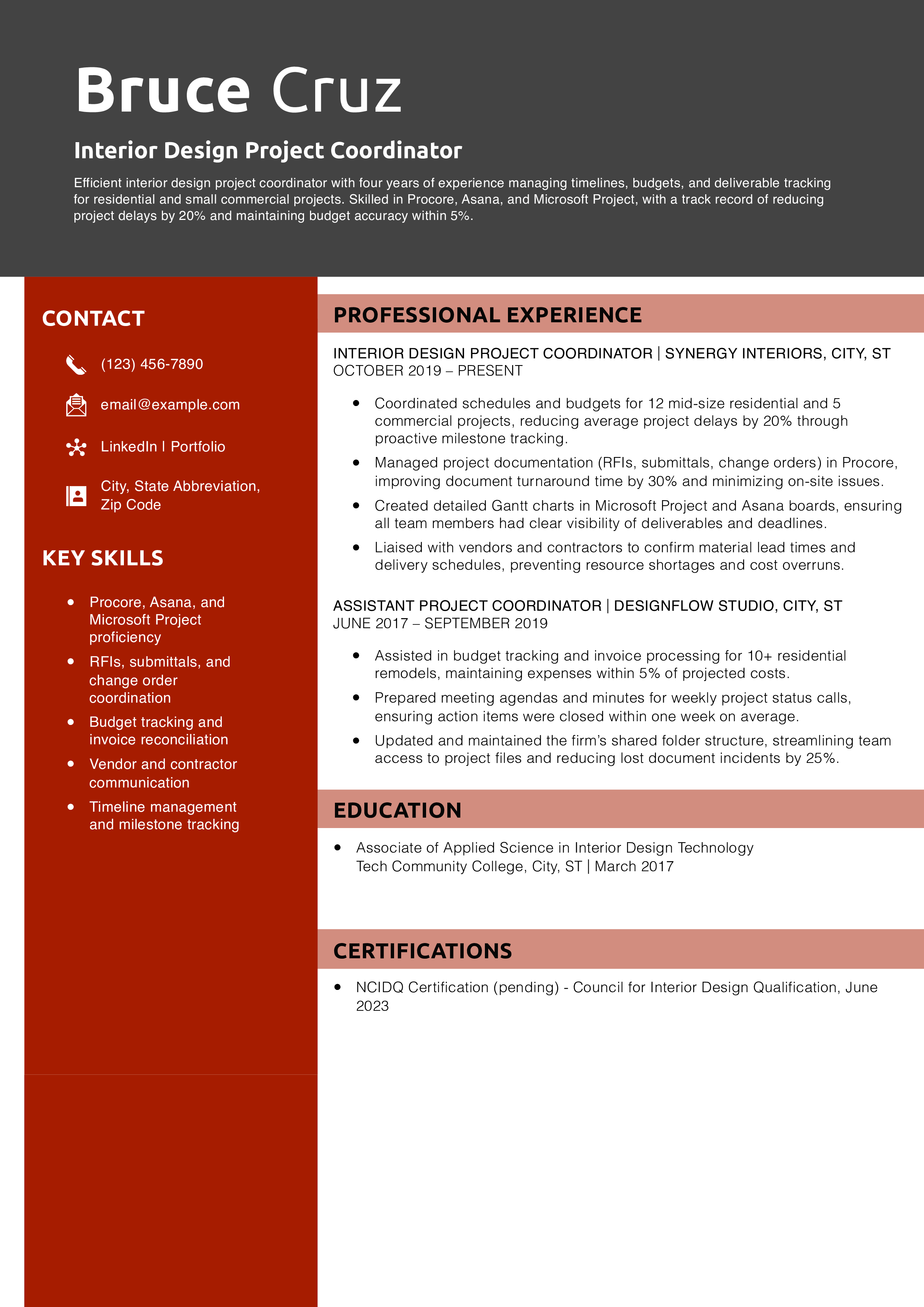 20 Best Interior Designer Resume Examples and Templates for 2025