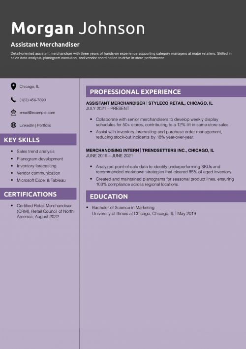 20 Best Merchandiser Resume Examples and Templates for 2025