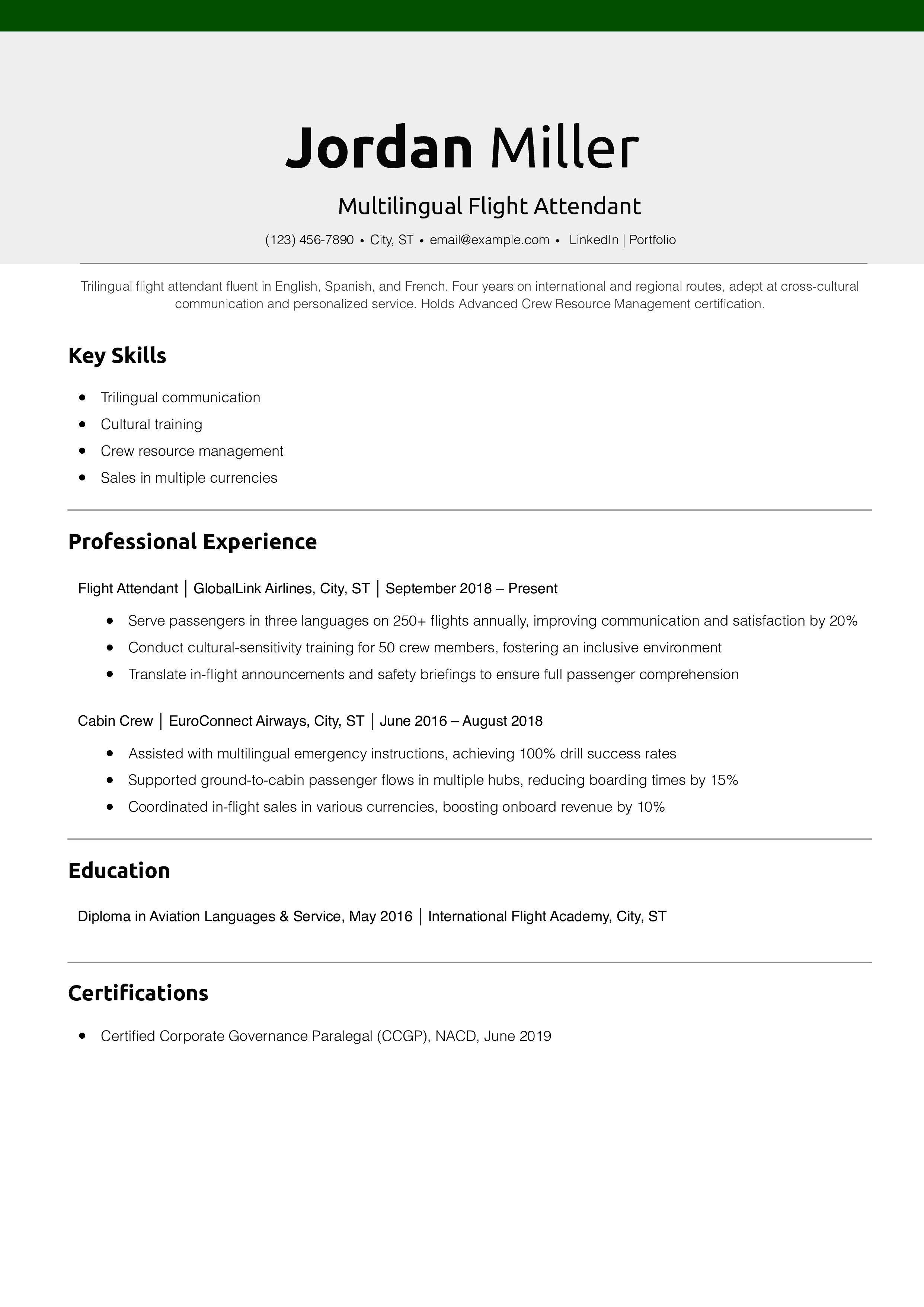 20 Best Flight Attendant Resume Examples and Templates for 2025