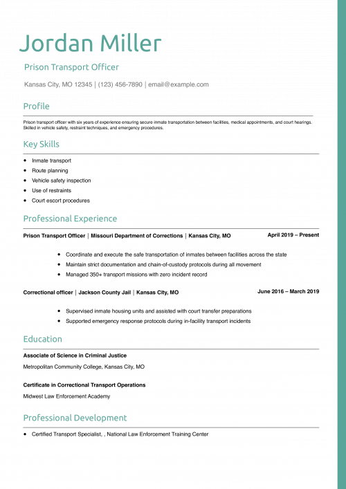 20 Best Correctional Officer Resume Examples and Templates for 2025