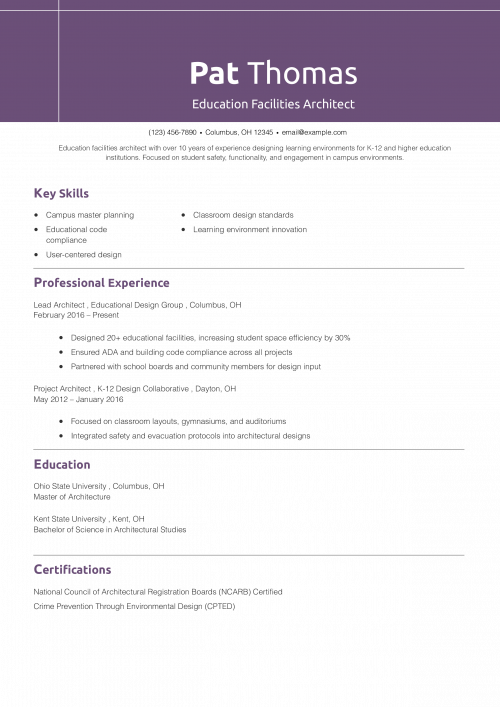 20 Best Architect Resume Examples and Templates for 2025