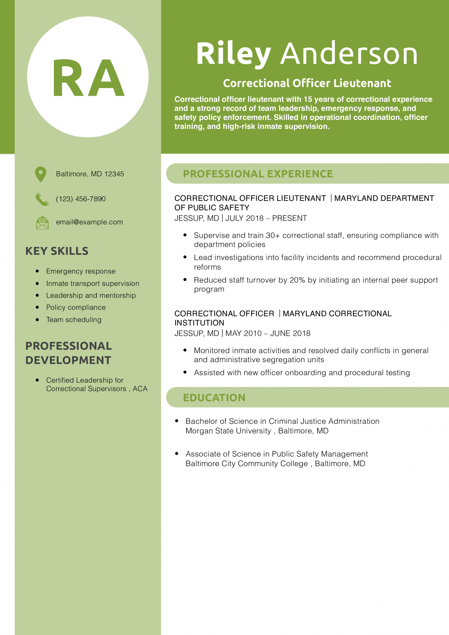 20 Best Correctional Officer Resume Examples and Templates for 2025