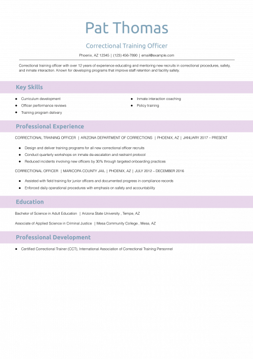 20 Best Correctional Officer Resume Examples and Templates for 2025