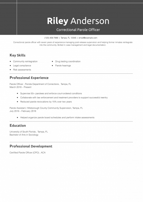 20 Best Correctional Officer Resume Examples and Templates for 2025